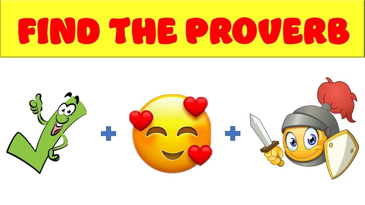 Can you Guess this English proverb by EMOJI Vol.2 | Picture Riddle ...