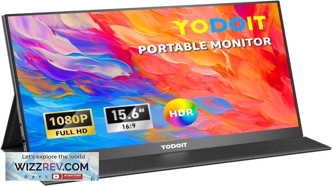 Yodoit Portable Monitor for Laptop 1920×1080 15.6" FHD Travel Monitor ...