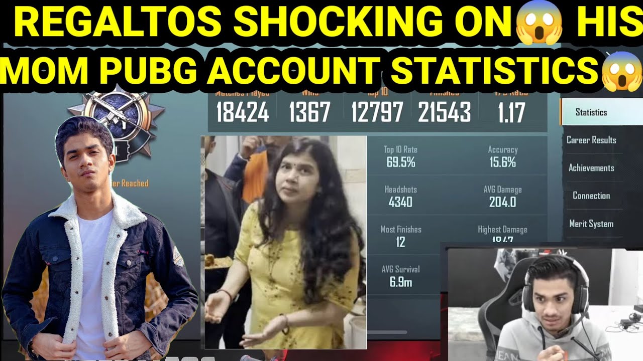 REGALTOS SHOCKING ON HIS MOM PUBG ACCOUNT STATISTICS😱|#jonathangaming# ...