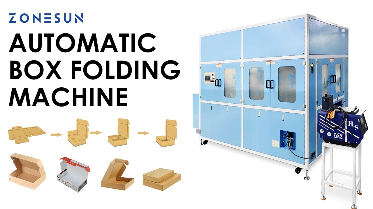 ZONESUN ZS-ZH25R Automated Carton Folding Machine - YouTube