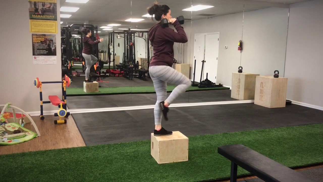 Forward Step Down w/ Unilateral Hold - YouTube