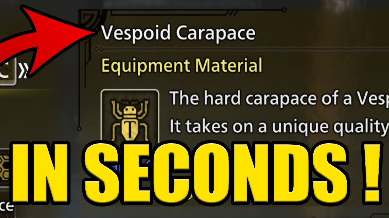 WHERE to FIND VESPOID CARAPACE in MONSTER HUNTER WILDS - YouTube