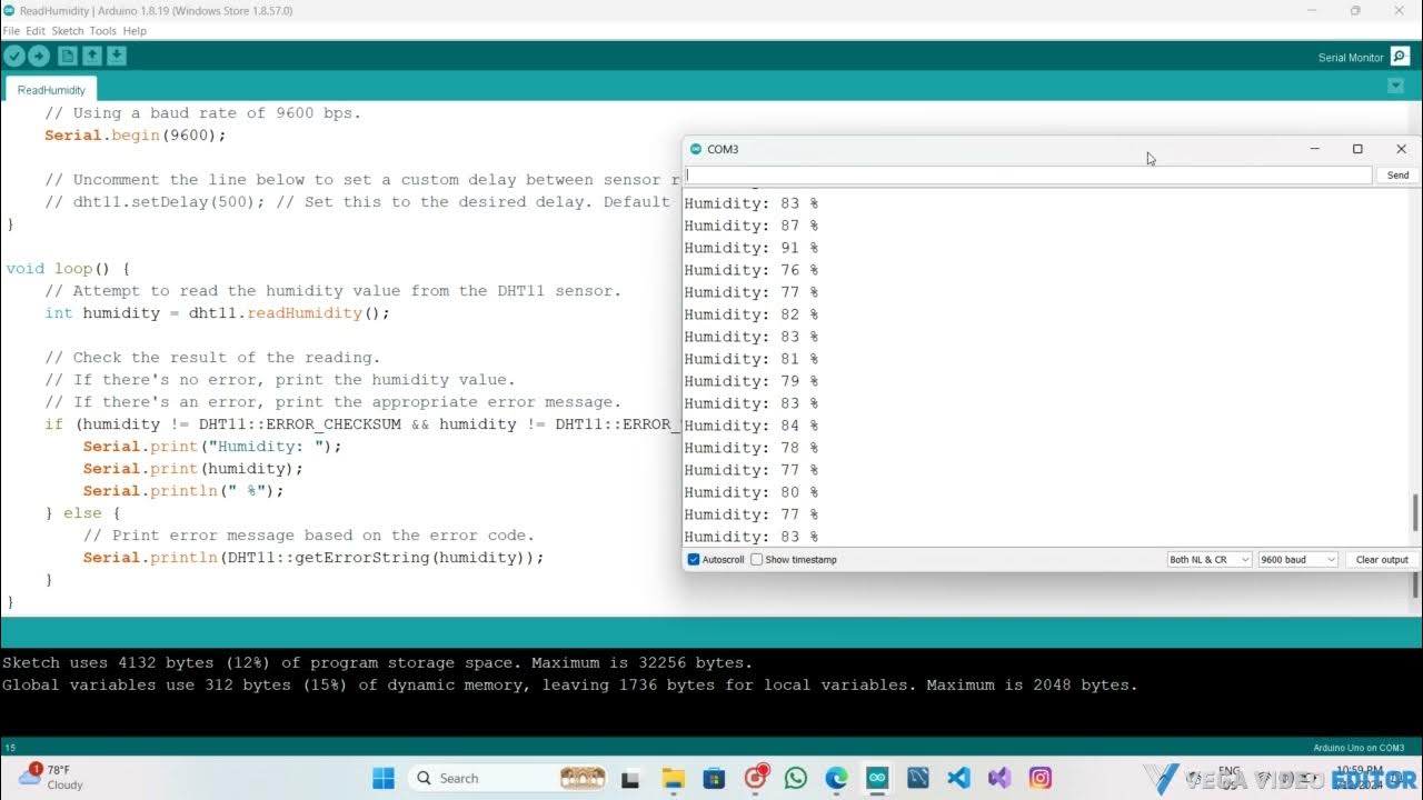 Arduino Project 90: 'Humidity Sensor' Created by Trishanth Kumar - YouTube