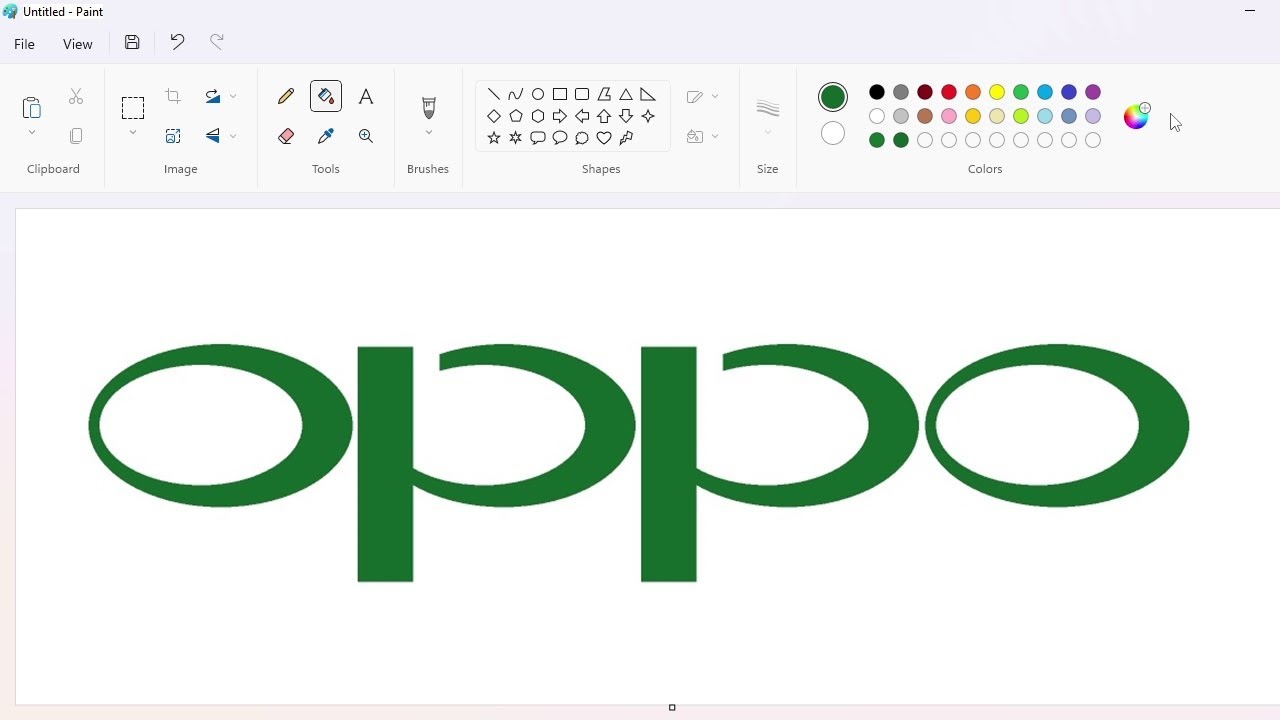 How to draw the Oppo logo using MS Paint | How to draw on your computer ...