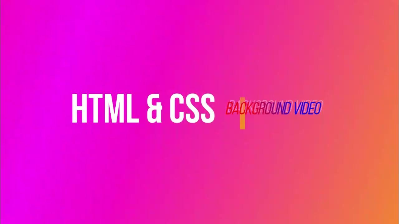 Create a Website With FullScreen Video Background HTML & CSS - YouTube