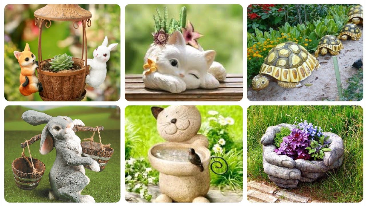 50+Cute cement garden ideas| how to decore garden | animals cement ...