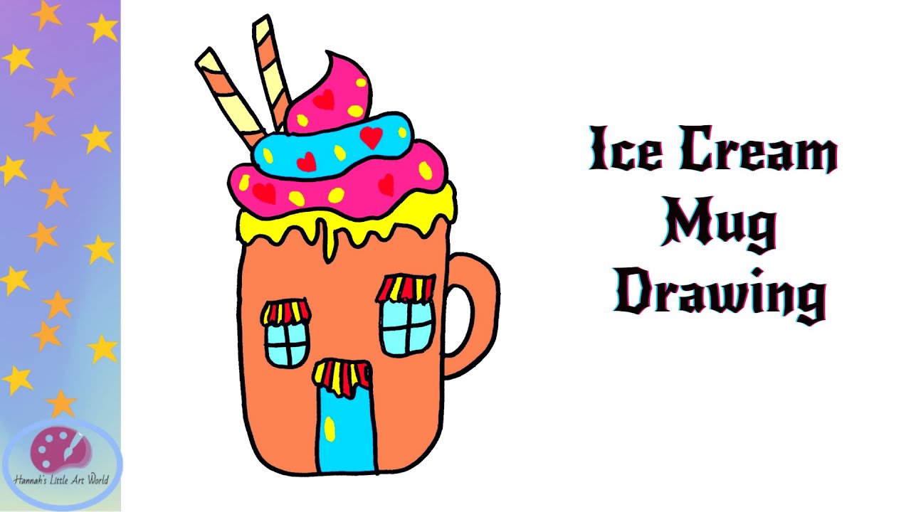 How to Draw Ice Cream Mug | Easy Step by Step Tutorial🍦🍨🍧 - YouTube