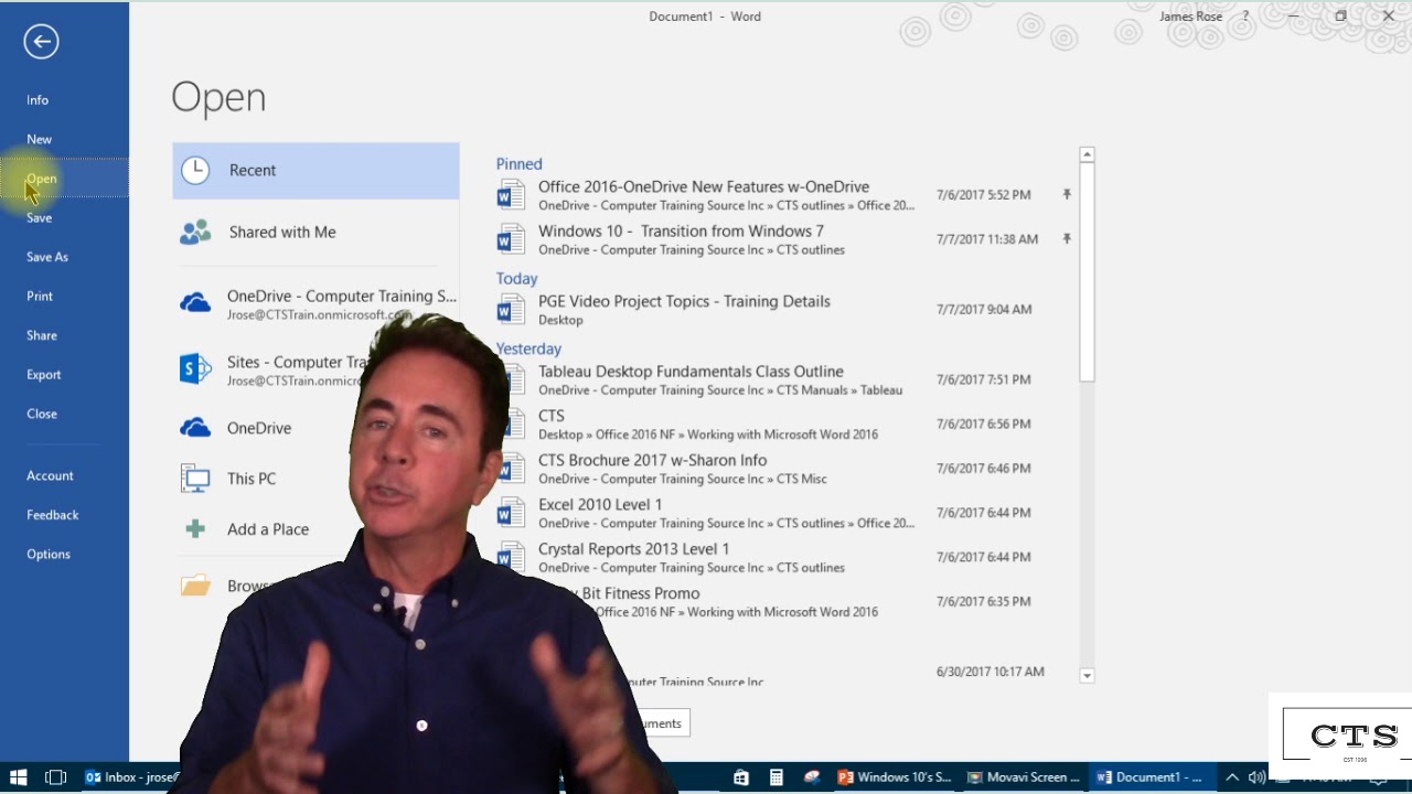 Office 365 Backstage View - YouTube