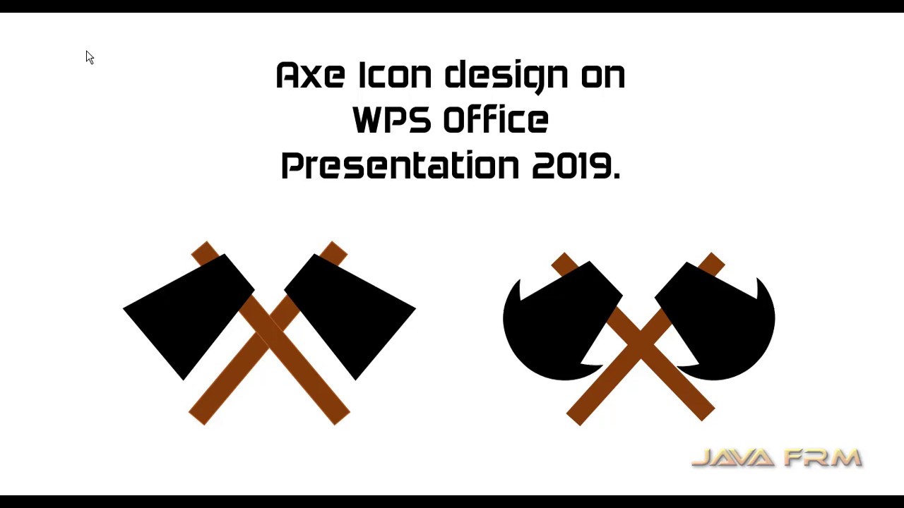 WPS office Presentation 2019 - How to draw Axe flat icon for beginners ...