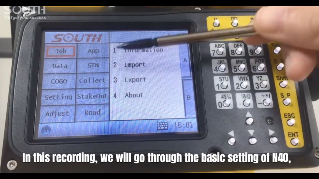 Basic settings of the South N40 total station - YouTube