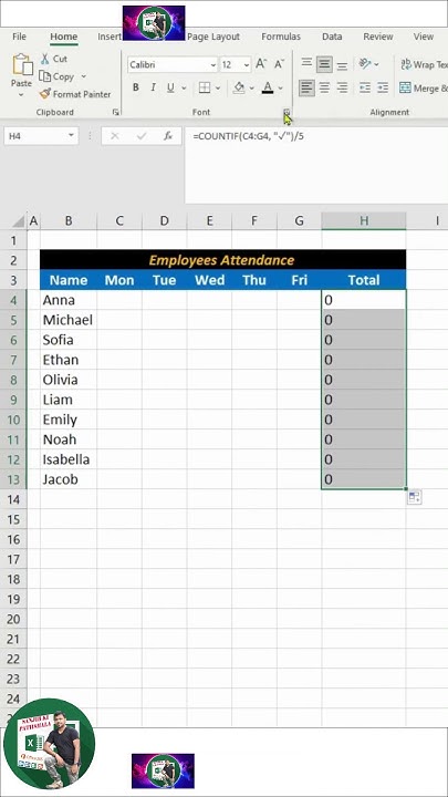 Attendance Sheet In Excel 👍Sanjib Ki Pathshala #exceltips #exceltricks #exceltutorial #msexcel ...
