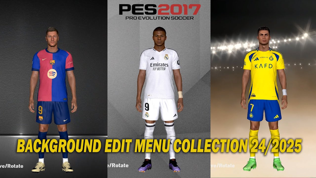 PES 2017 New Background Edit Menu Collection 24/2025 - YouTube