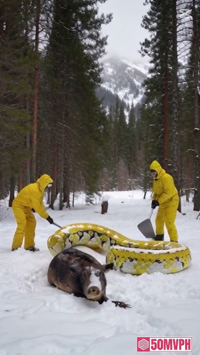 Finally we freed the pig from the giant python - YouTube