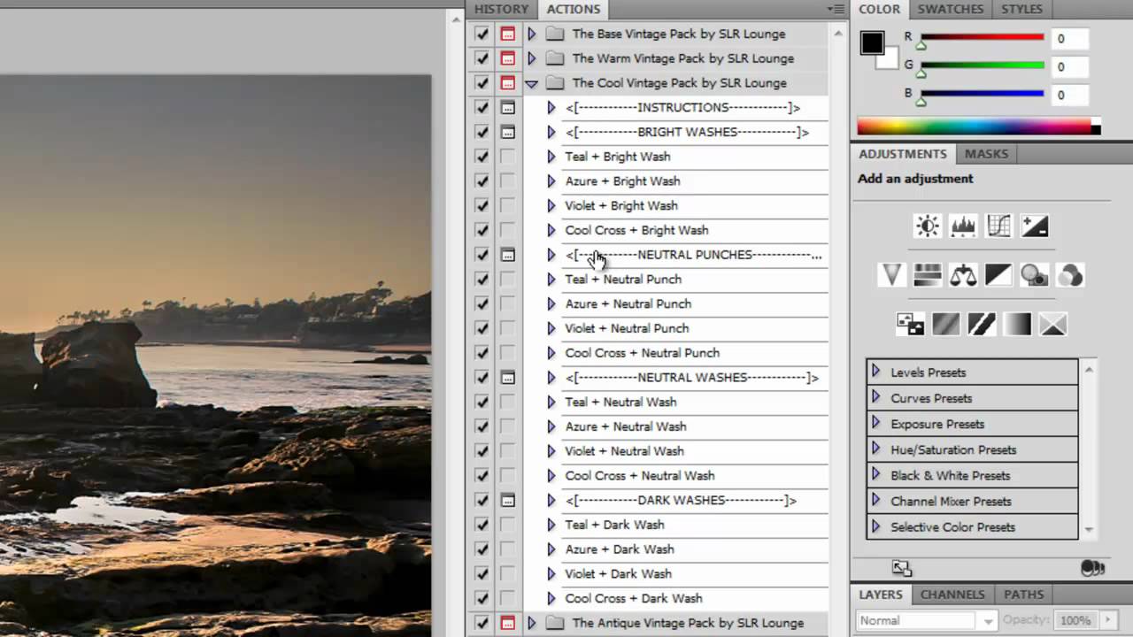 A Demonstration of the SLR Lounge Photoshop Action System - YouTube