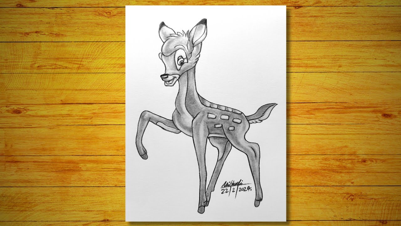 How To Draw Bambi 🦌| Graphite Pencil ️ Drawing Timelapse | Easy ...
