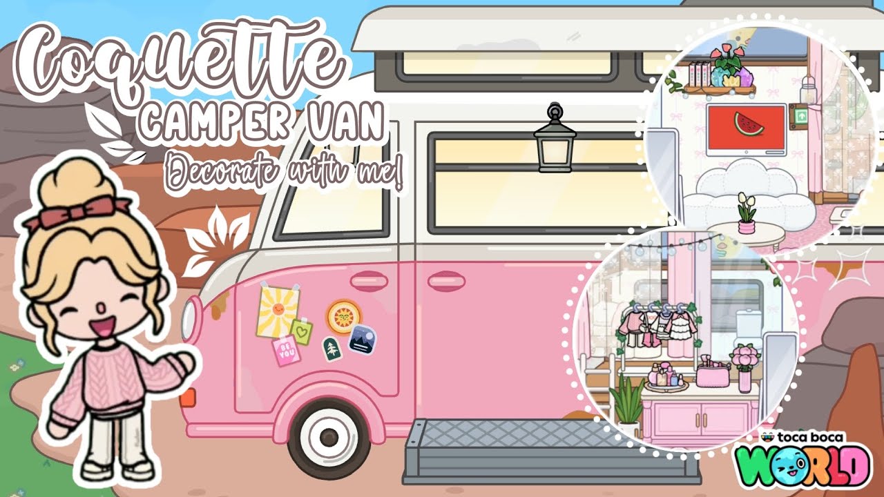 Decorate my Coquette Camper Van with me! 💖 Toca Boca - YouTube