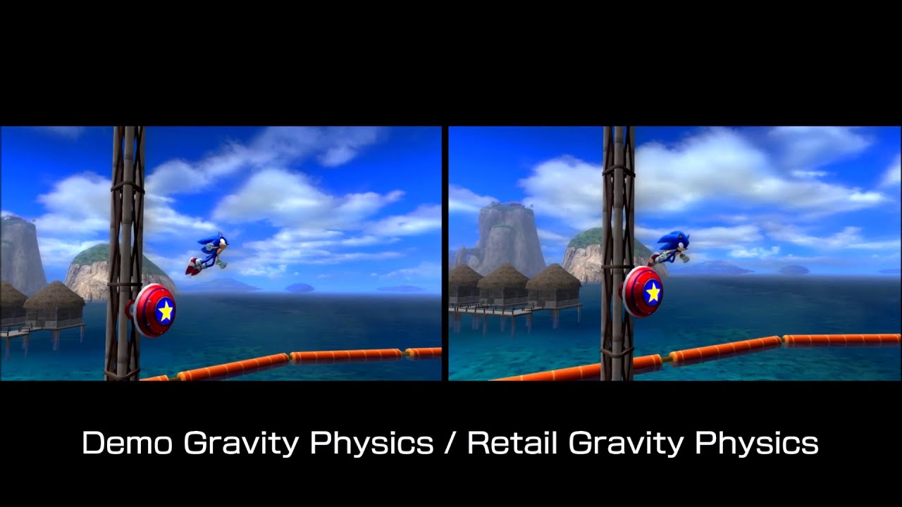 SONIC THE HEDGEHOG (2006) ~ Demo Gravity RI Physics VS. Retail Gravity ...