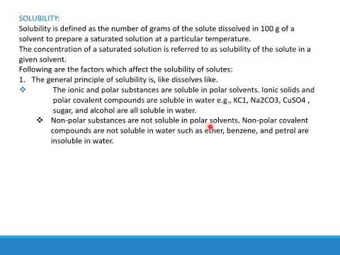 Lec 21 Solubility (Class 9th) - YouTube
