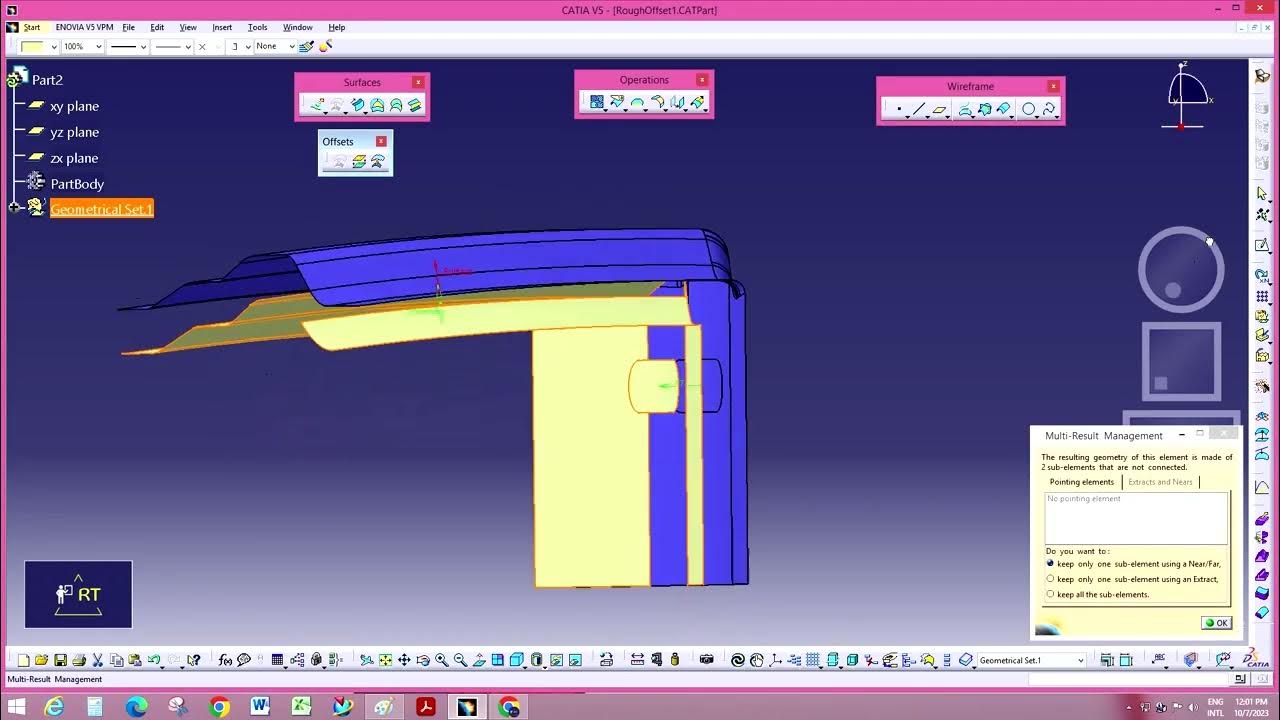 Rough offset catia generative shape design II Tutorial -14 - YouTube