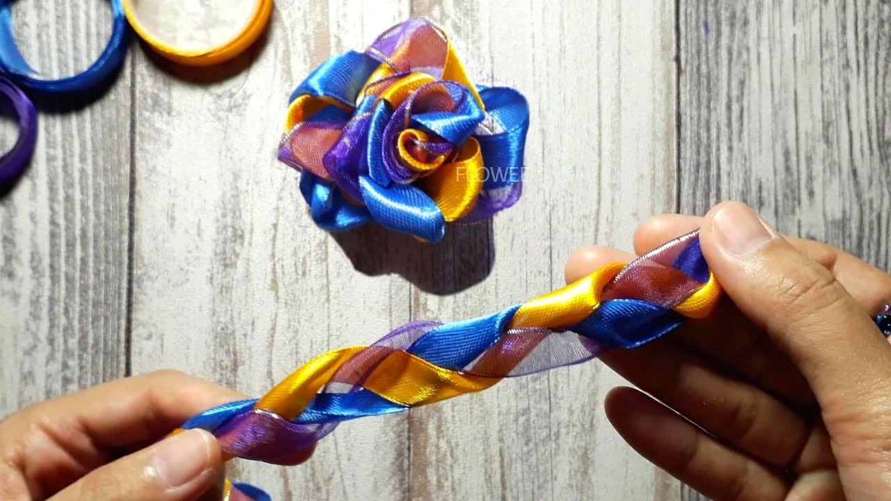 Whole Ribbon Rose - Ribbon Flowers - How to make an easy ribbon rose ...