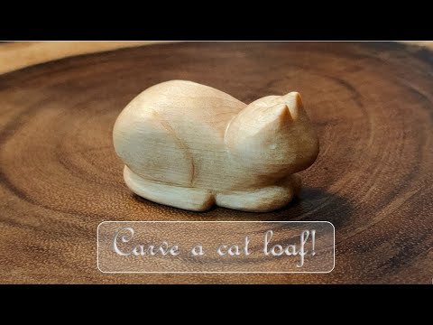 Cat Loaf Wood Carving from Start to Finish (No talking) - YouTube