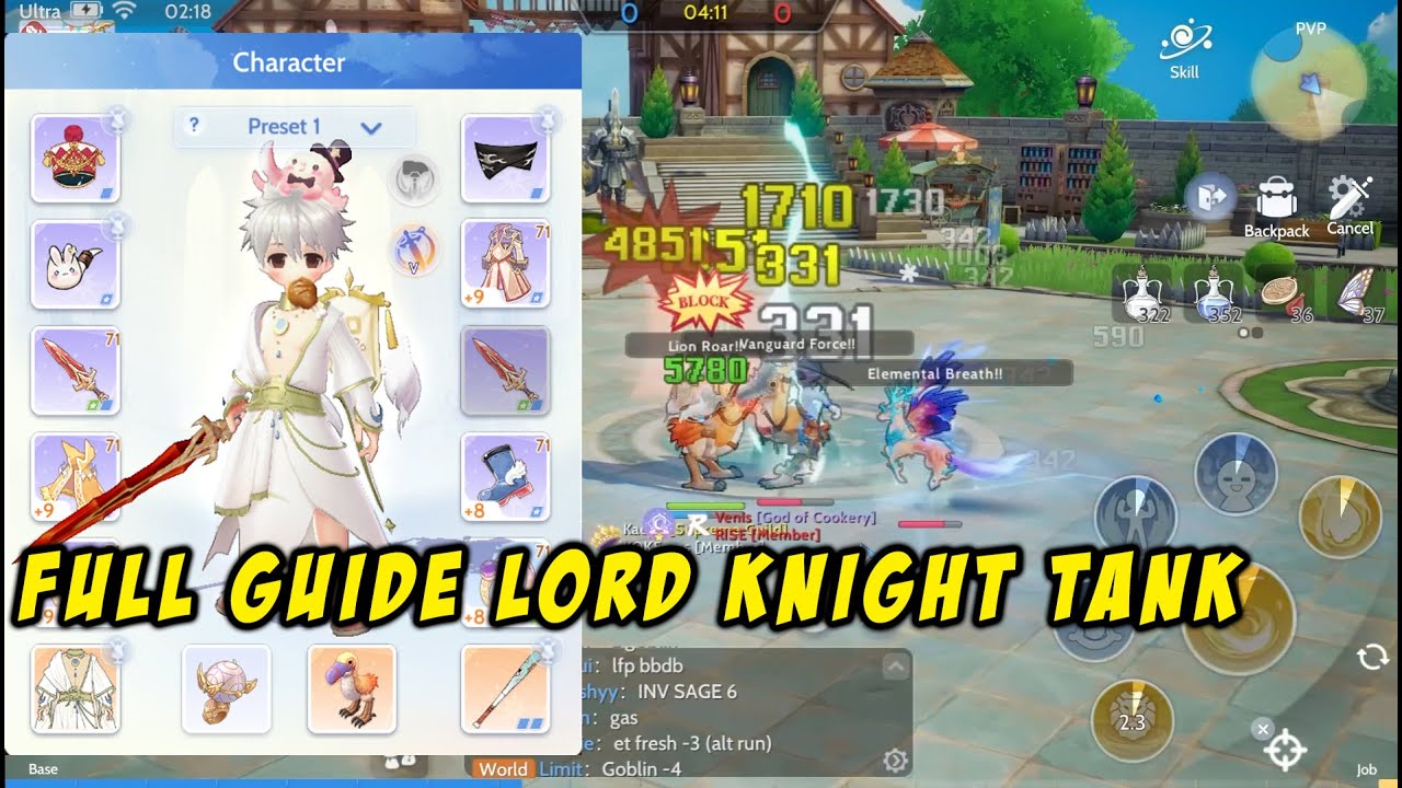 FULL GUIDE LORD KNIGHT TANK PARRY POWER - RAGNAROK ORIGIN GLOBAL ...