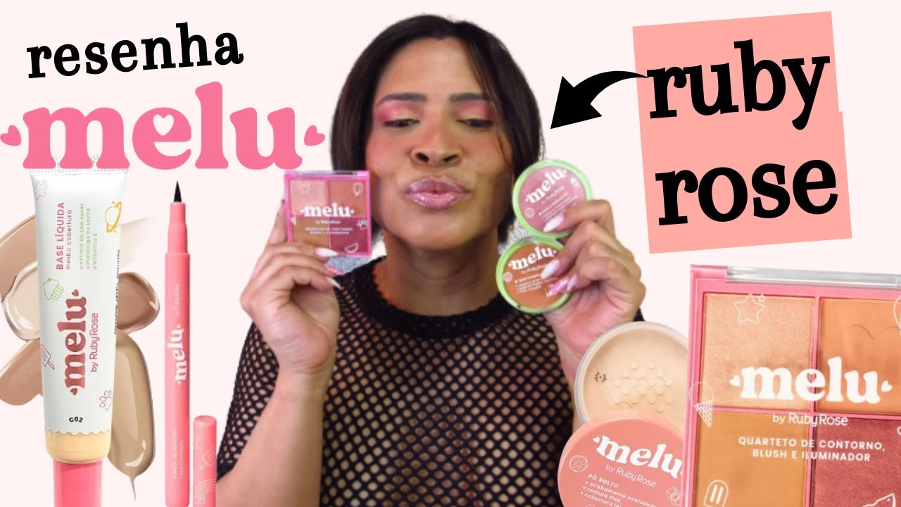 MELU RUBY ROSE - BASE| PÓ SOLTO| PALETA DE BLUSH,CONTORNO, ILIMINADOR ...