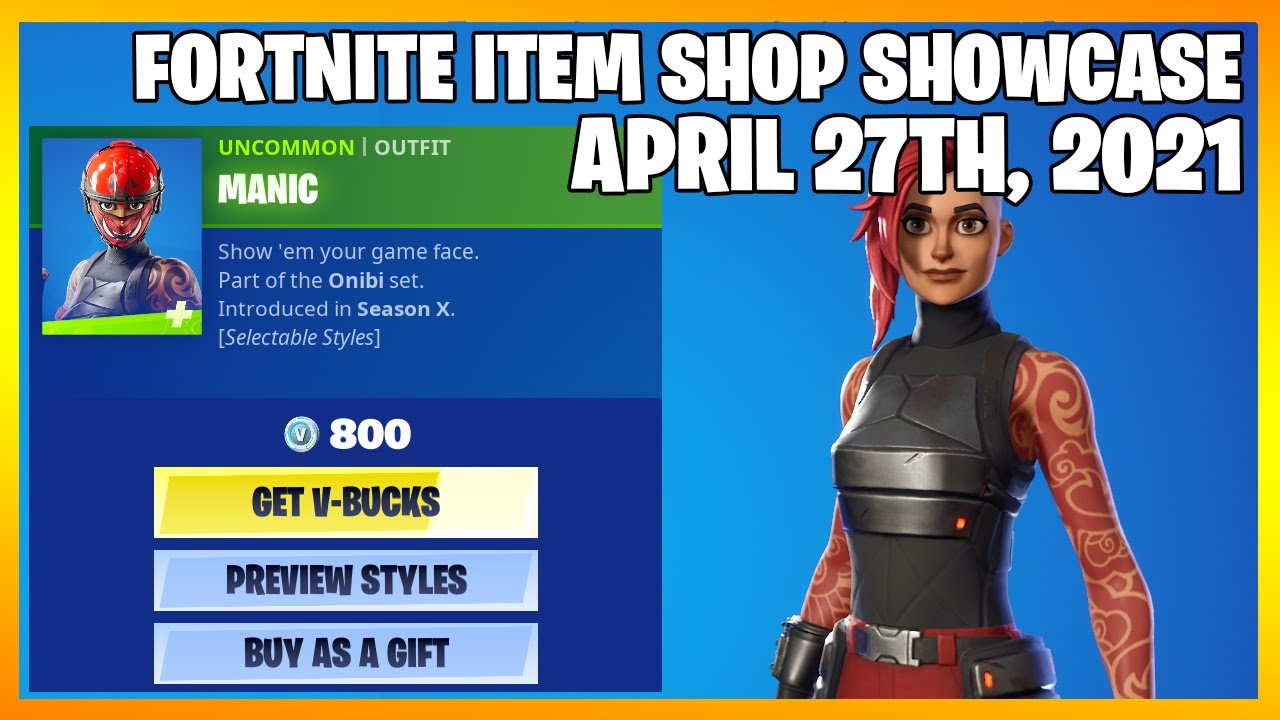 Fortnite Item Shop *NEW* MANIC EDIT STYLE + SET! [April 27th, 2021 ...