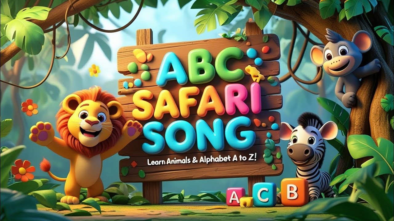 🦁🎵 ABC Safari Song – Learn Animals and Alphabet Adventure for Kids 🎵🦓 a ...