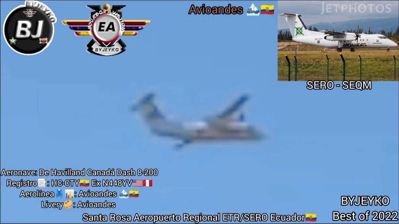 HC-CTY🇪🇨🛩️Dash 8-200 AvioAndes🏔️🇪🇨 Despegando en Santa Rosa🇪🇨(2022 ...