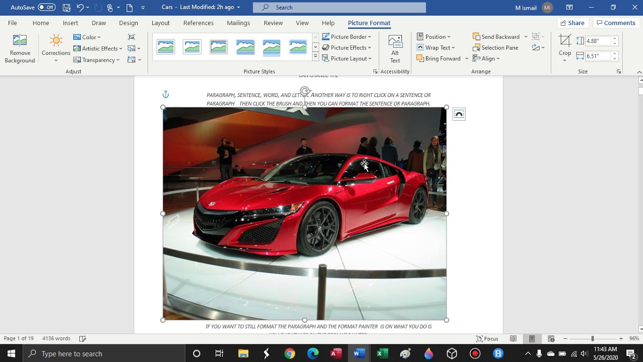 Picture Format tab and Arrange Group in Word - YouTube