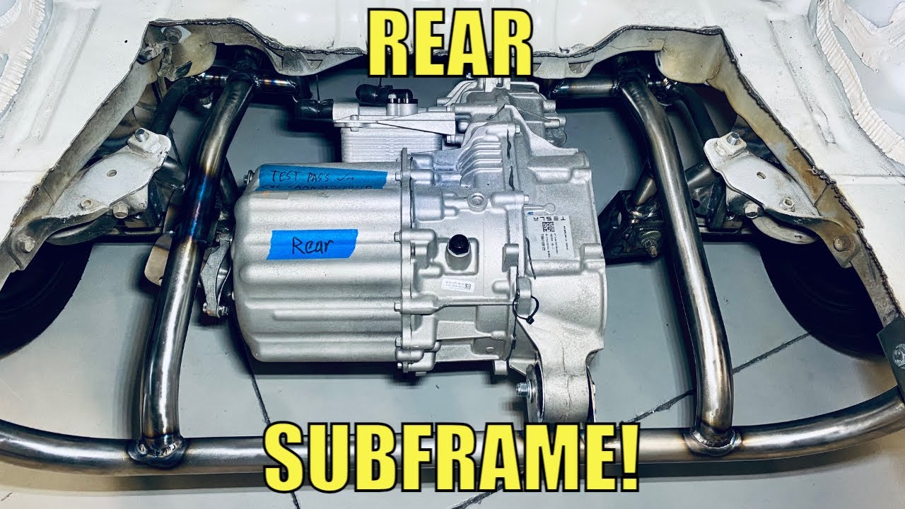 Tesla Model S Swapped EVO 8 - Rear Subframe Coming Together! - YouTube