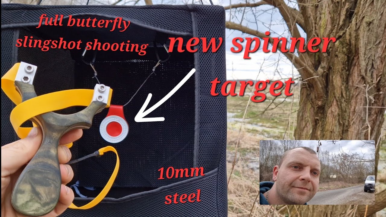 new spinner target , slingshot shooting full butterfly 10mm steel ammo ...