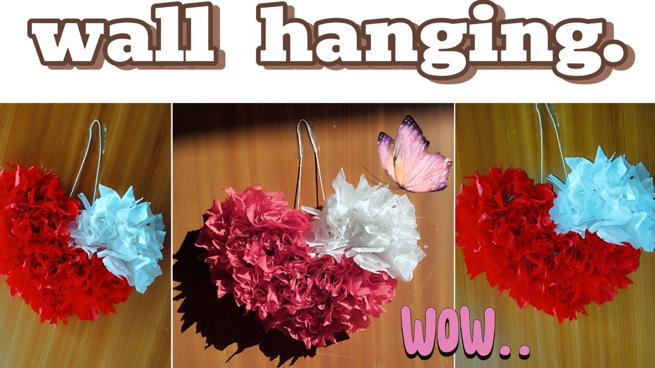 Beautiful heart flower | craft with crepe paper | wall hanging |amazing ...