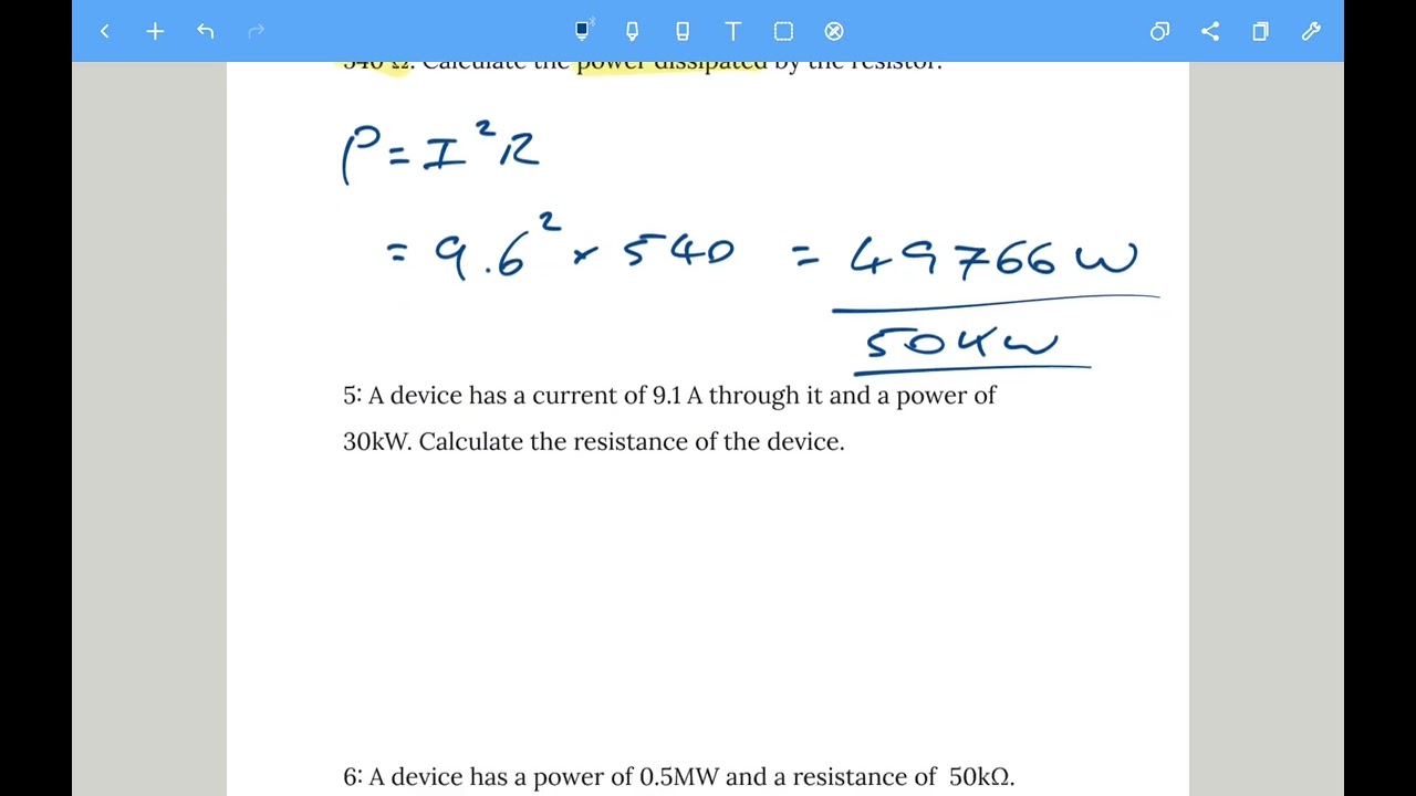 GCSE Physics Equation Practice Power P IV And P I 2R YouTube GCSE Physics Equation Practice Power P IV And P I 2R YouTube