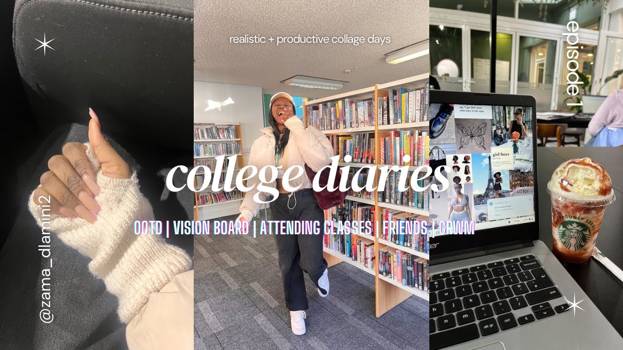 collage diaries | a week in my life | attending classes, vision board ...