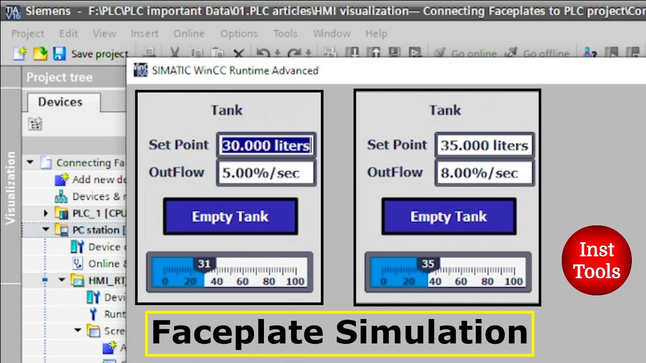 Faceplate Simulation - Siemens WinCC HMI Programming - YouTube