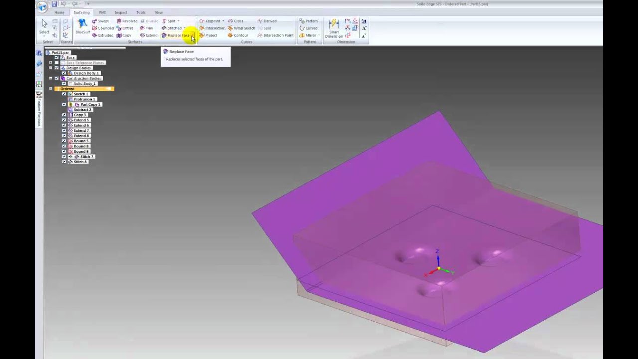 solid edge st5 mold basics - YouTube