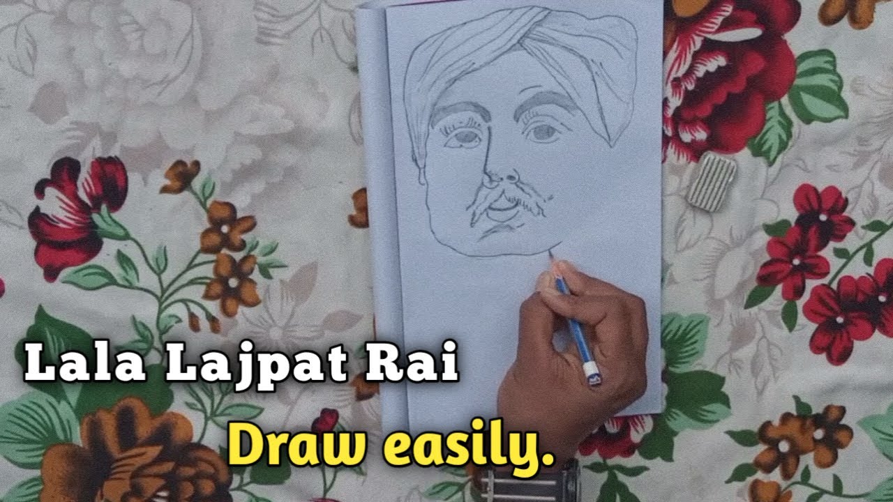 lala Lajpat Rai Drawing |Lala Lajpat Rai Simple Drawing | Lala Lajpat ...