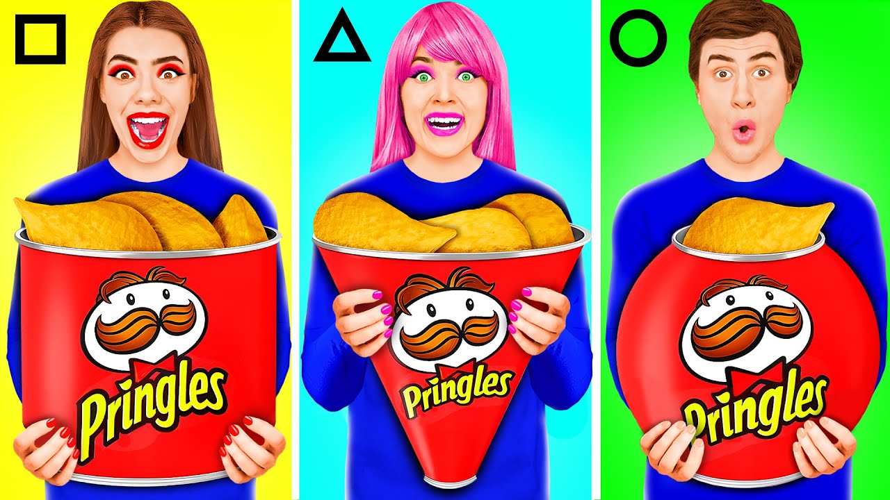 ज्यामितीय आकार भोजन चैलेंज | शरारत युद्ध Ideas 4 Fun Challenge - YouTube