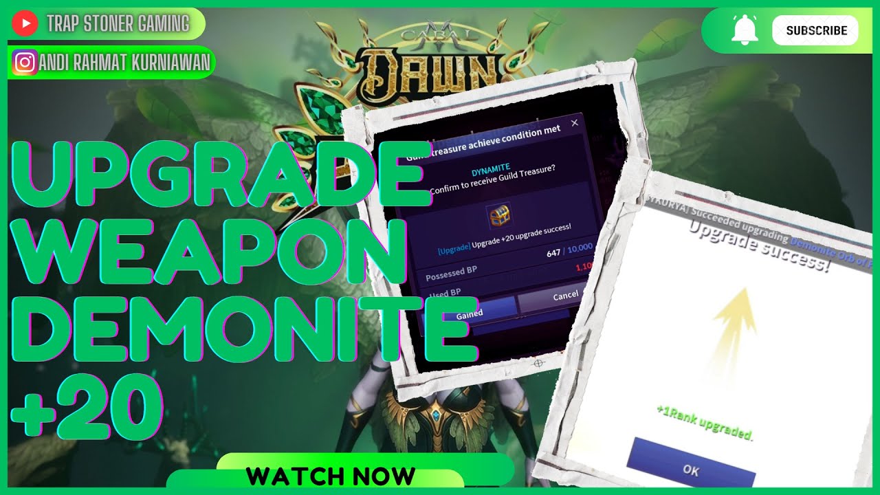 CABAL MOBILE - SUCCESS UPGRADE ''DEMONITE WEAPON +20'' #cbm # ...