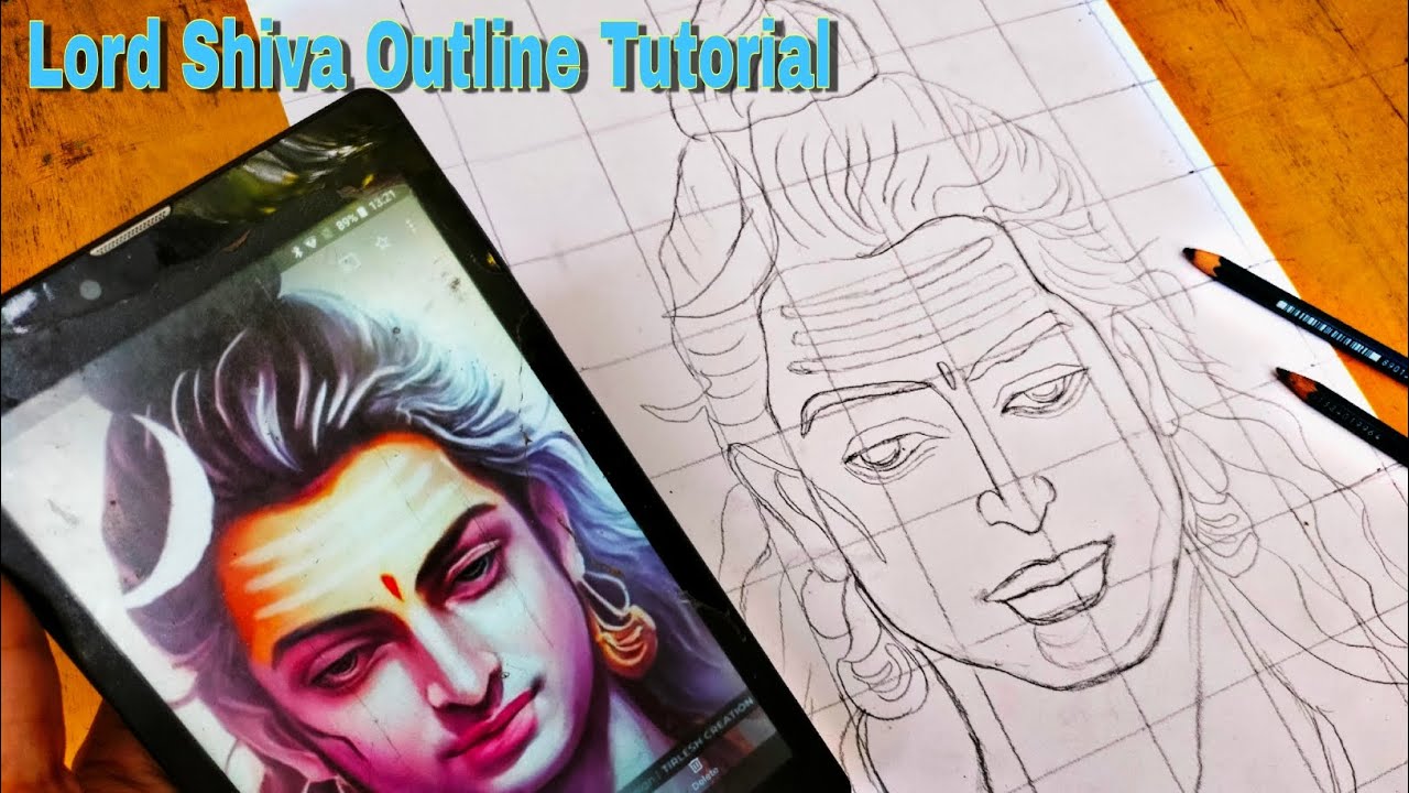 Lord Shiva Outline Tutorial | Shiva Drawing Easy | How To Draw Lord Shiva Step By Step | - YouTube