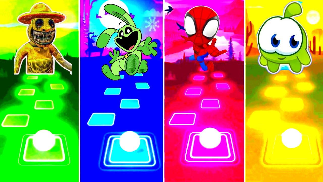 Zookeeper 🆚 Smiling Critters 🆚 Spidey 🆚 Omnom Tiles Hop Edm Rush - YouTube