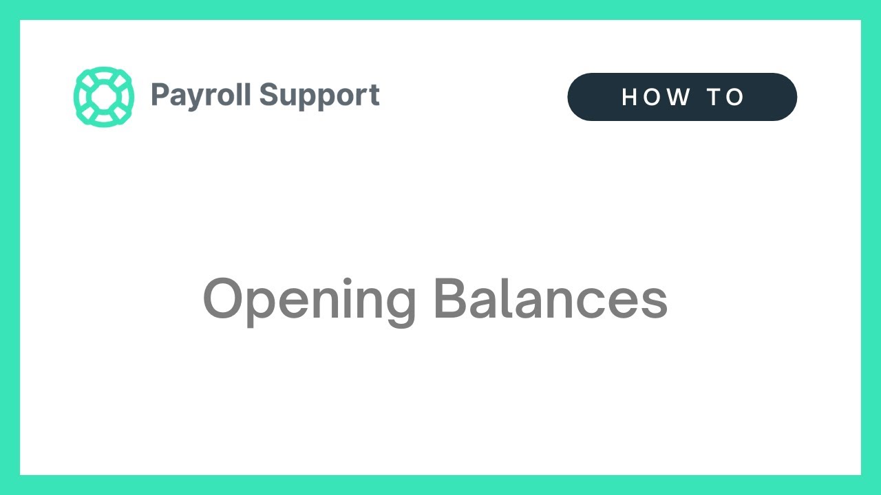 Business Settings - Opening Balances - YouTube