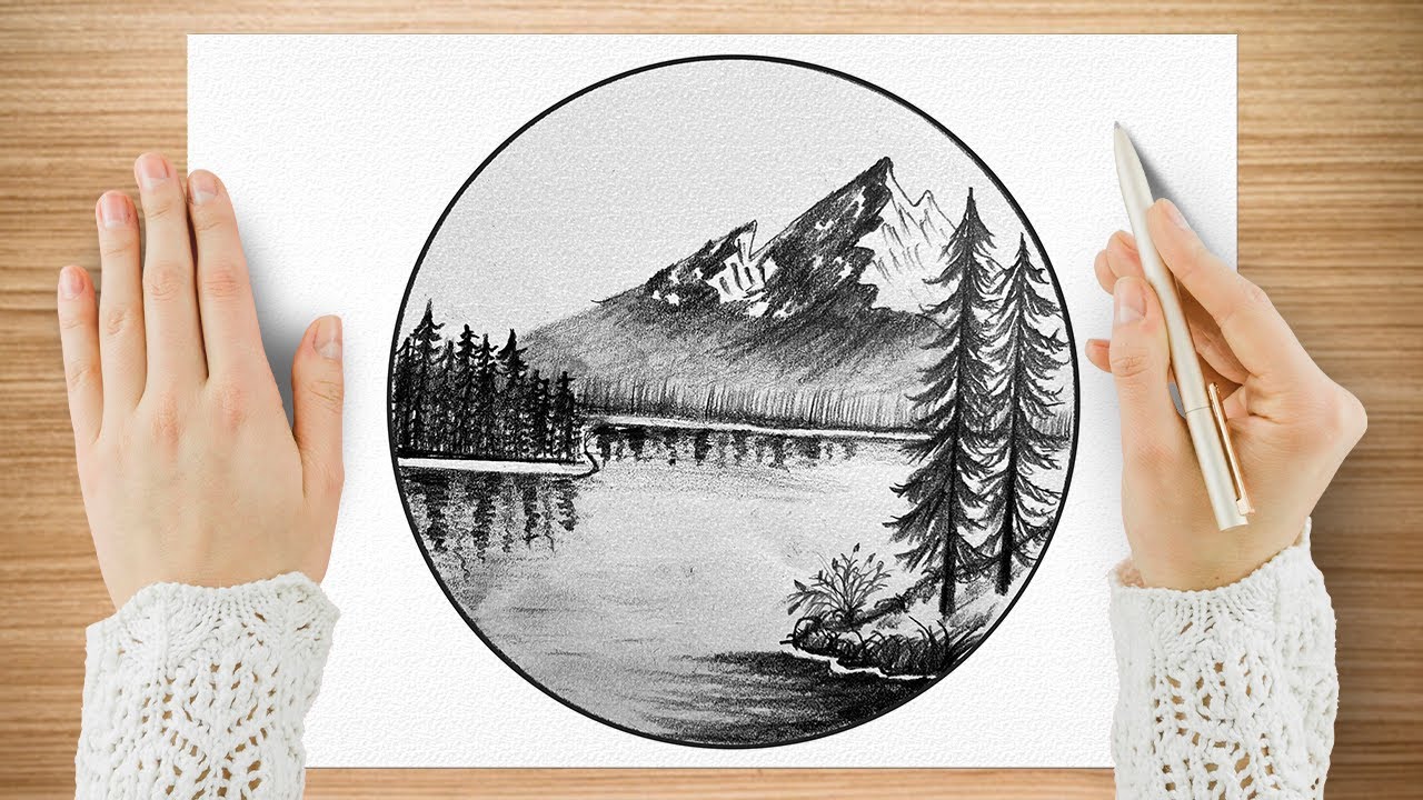 Circle drawing | Hill & Mountain Drawing Techniques for Beginners ...