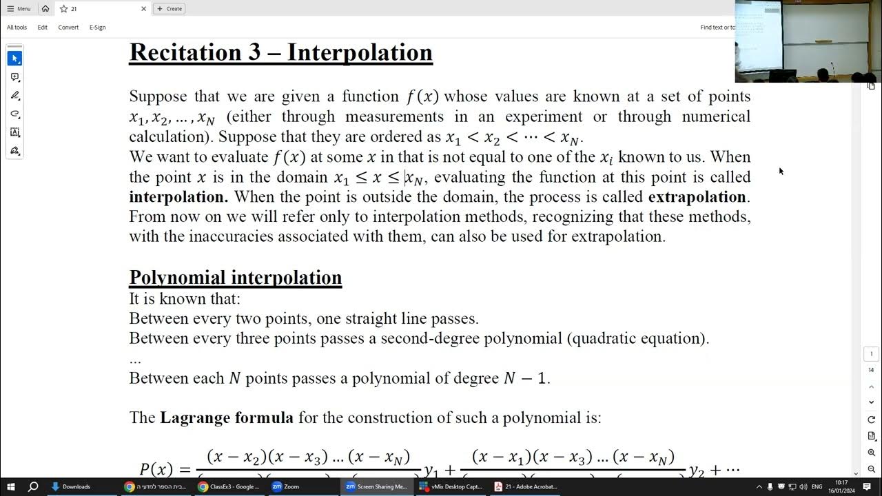 Recitation 3: Interpolation and Extrapolation (group_B) - YouTube