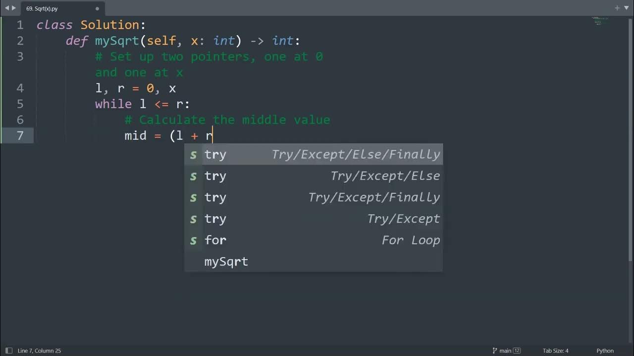 Leetcode 69 Sqrtx In Python Python Leetcode Python Coding 7318
