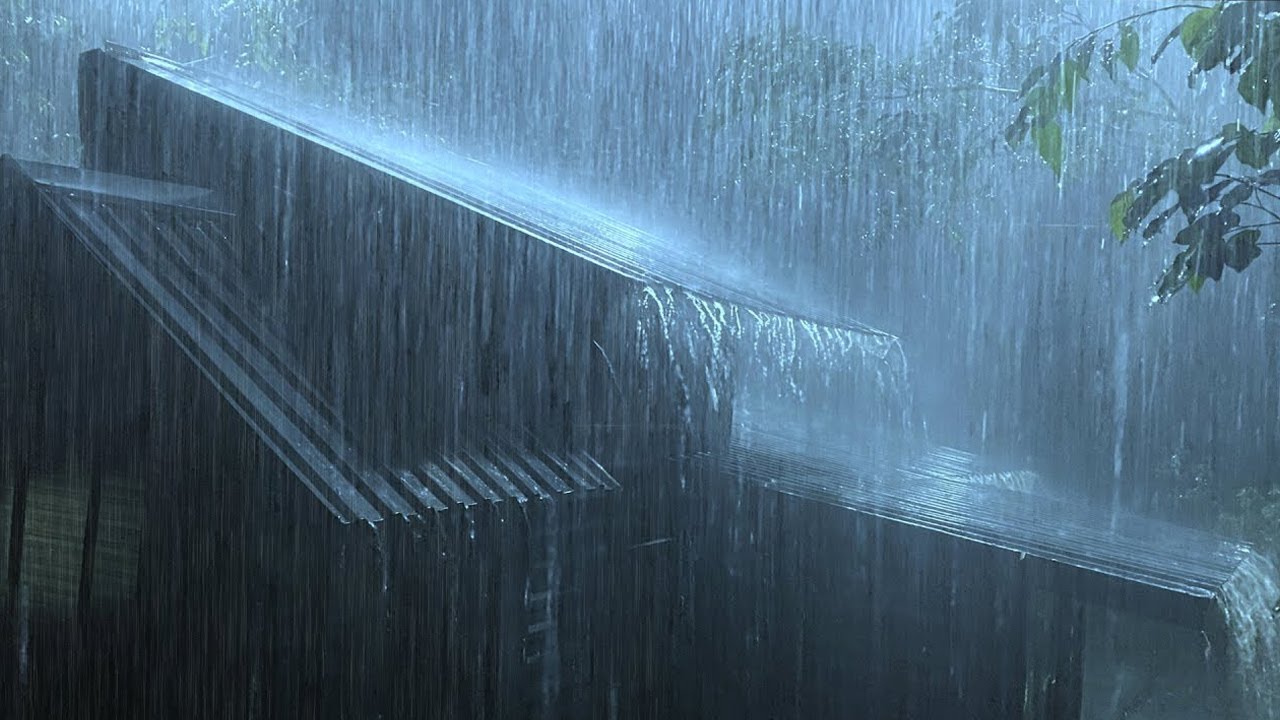 ASMR Metal Roof Rain 💤 Intense Thunderstorm & Heavy Rain Sounds for ...