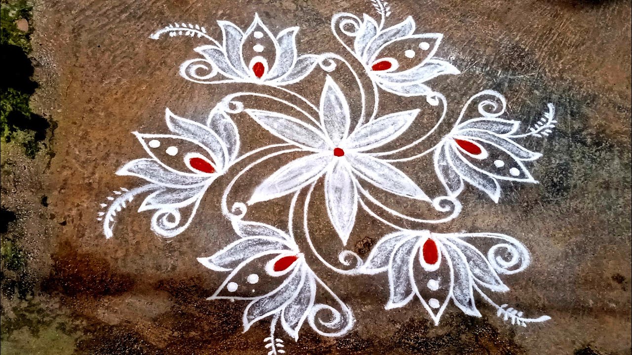 chithirai madham traditional special flower rangoli/pandaga muggulu ...