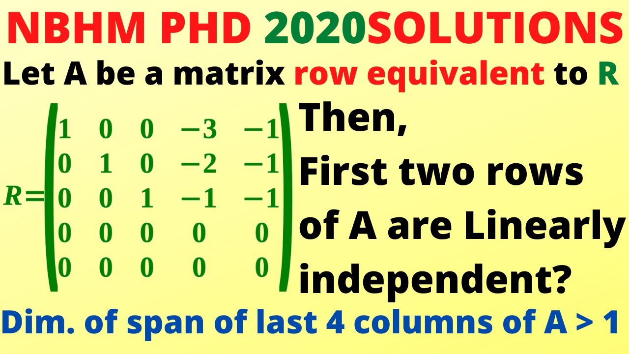Relation between the rows and columns of two row equivalent matrices ...